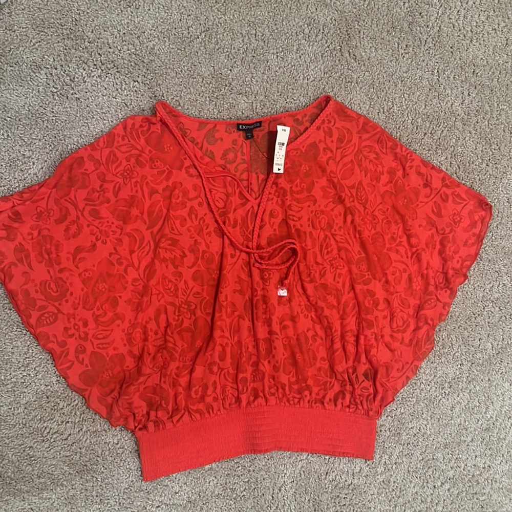 Red See Through Top Gem